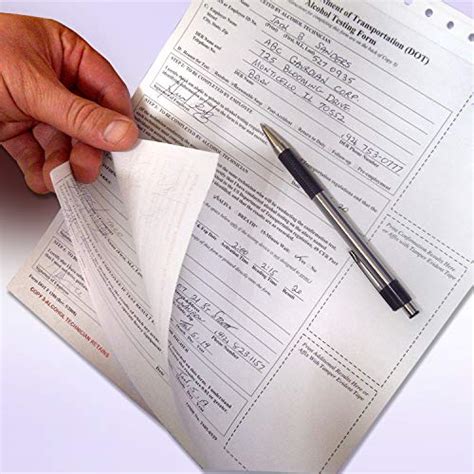 Pack Of 100 Sets 3 Part Department Of Transportation Dot Alcohol Tes Apple Forms