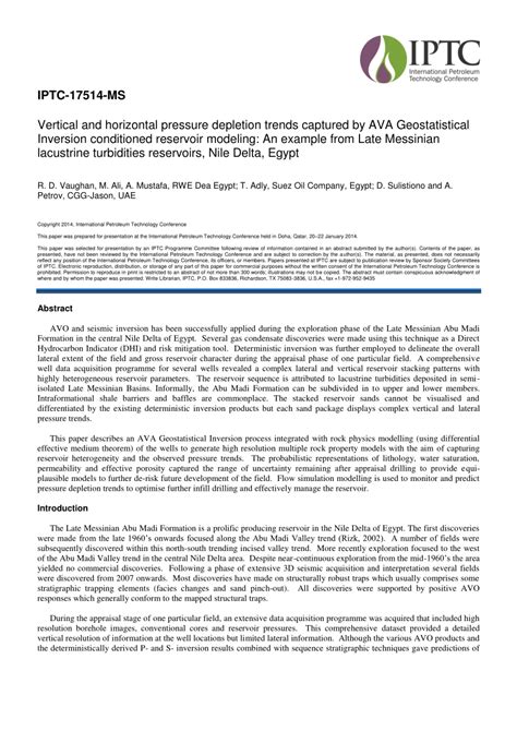 Pdf Vertical And Horizontal Pressure Depletion Trends Captured By Ava