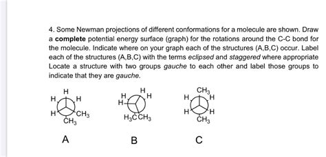 Solved Some Newman Projections Of Different Conformations Chegg Com