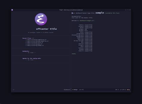 Changing Face Height Of Title Breaks Centering Issue Emacs Dashboard Emacs Dashboard