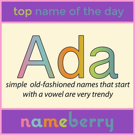 Ada Baby Name Meaning Origin And Popularity Cool Baby Names Baby Girl Names Baby Names