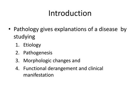 Introduction To Pathology Pptx Medical Tests Medical Health
