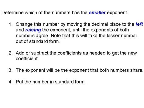 PERFORMING CALCULATIONS IN SCIENTIFIC NOTATION ADDITION AND SUBTRACTION