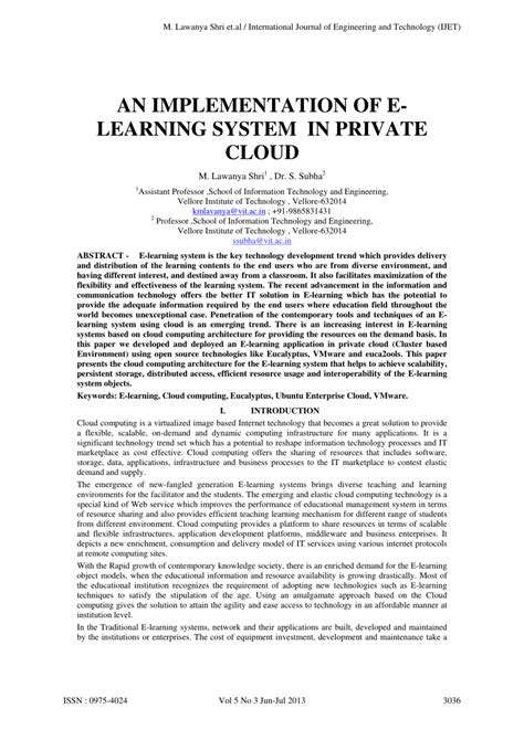 pdf an implementation of e learning system in private cloud