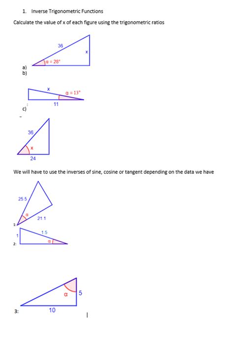 Solved Inverse Trigonometric Functions Calculate The Chegg