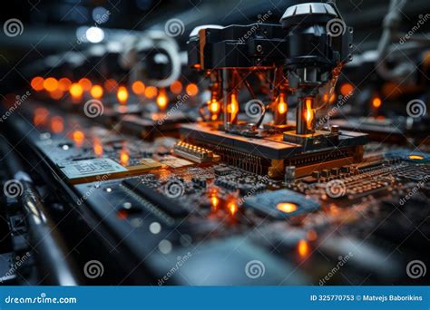 Advanced Robotic Assembly Of Microcircuits In A Cutting Edge Technology Manufacturing Facility