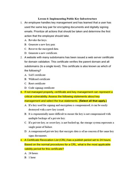 lesson 6 implementing public key infrastructure pdf public key
