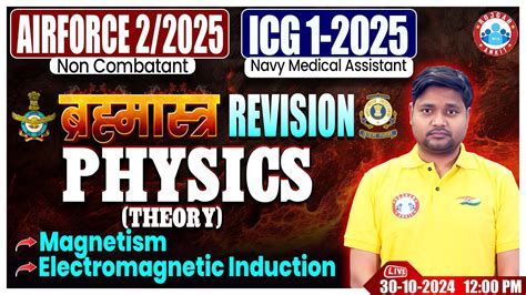 Airforce X Group Classes 2024 Icg Gd Physics ब्रह्मास्त्र Revision Class Magnetism Youtube