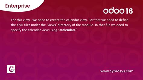 How To Create Calendar View In Odoo 16 Ppt