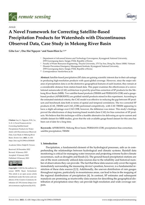Pdf A Novel Framework For Correcting Satellite Based Precipitation