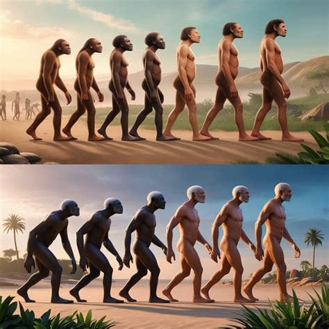 The Evolution Of The Human Species Premium Ai Generated Image