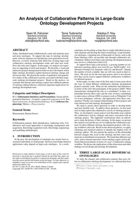 Pdf An Analysis Of Collaborative Patterns In Large Scale Ontology