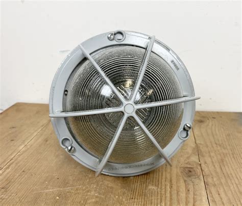 Grey Industrial Explosion Proof Light From Crouse Hinds 1970s For Sale