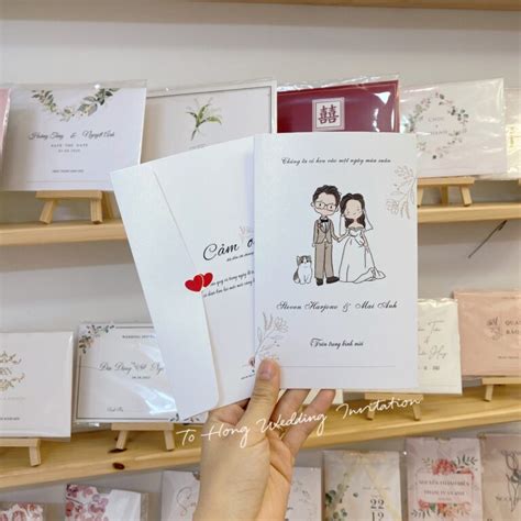 Thiệp Cưới Chibi Hoạt Hình Gập 3 Tk62 Thiệp Cưới Tơ Hồng
