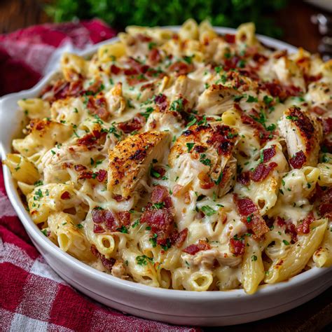 Chicken Bacon Ranch Pasta Bake Tastyquickly