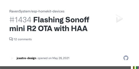 flashing sonoff mini r2 ota with haa · issue 1434 · ravensystem esp