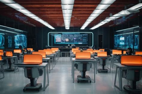 Premium Photo View Of Futuristic Classroom For Students