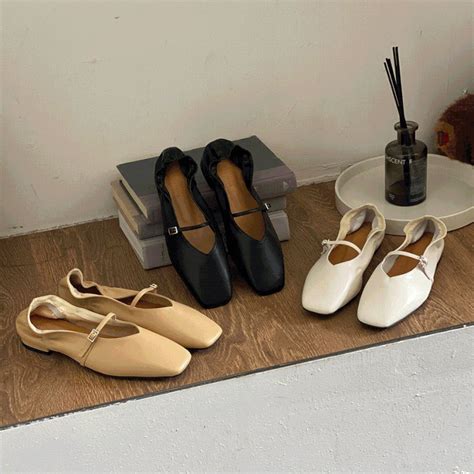 무배🚀 폭신🌸너무편해 소프트 스퀘어 앞코 스트랩 메리제인 밴딩 플랫 슈즈 15cm 단화 로퍼 구두 4col