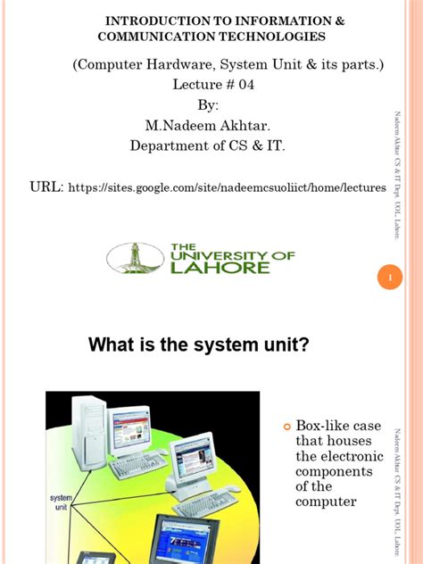 4 iiandct lecture 04 computer hardware system unit its parts pdf