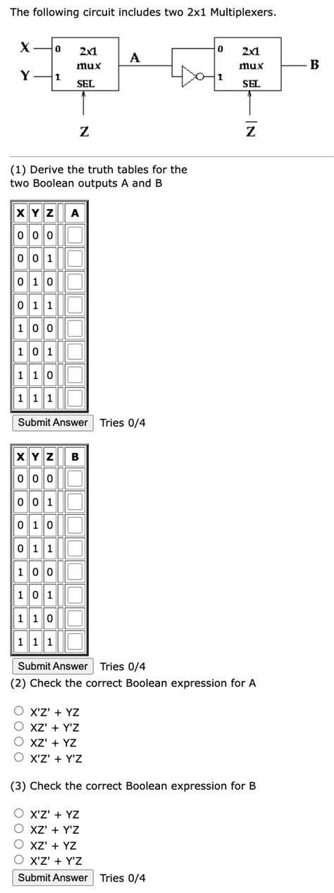 solved the following circuit includes two 2×1