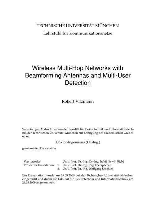 Pdf Wireless Multi Hop Networks With Beamforming Antennas Dokumentips