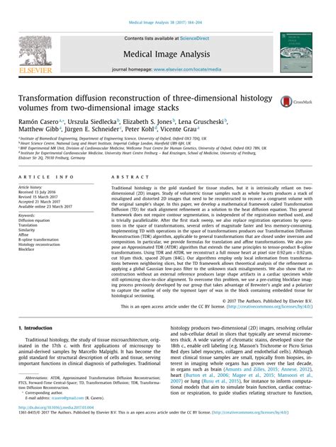 Pdf Transformation Diffusion Reconstruction Of Three Dimensional