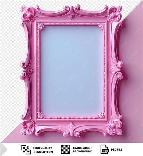 Premium Psd Awesome Scroll Frame On A Pink Background