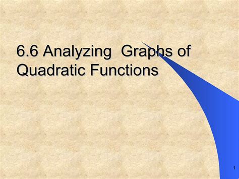 66 Analyzing Graphs Of Quadratic Functions Ppt 66 Analyzing Graphs Of Quadratic Functions Ppt