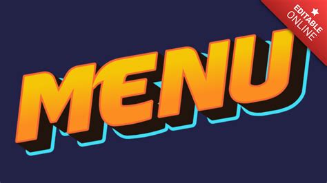 Menu Online Text Effect Generator Menu Online Text Effect Generator