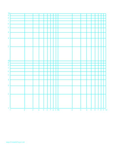 Log Log Paper With Logarithmic Horizontal Axis Two Decades And