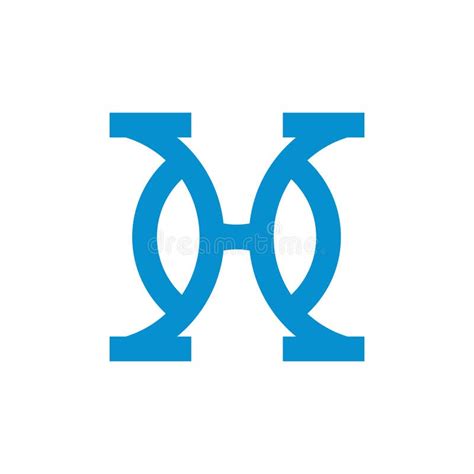 Abstract H Blue Interlocking Symbol Isolated On White Background Stock Illustration