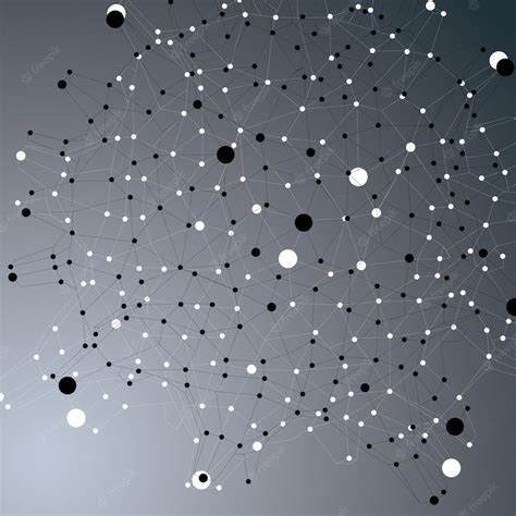 Premium Vector Asymmetric 3d Abstract Construction With Black And White Connected Lines And