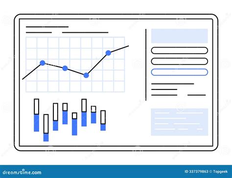 Digital Dashboard Displaying Line And Bar Charts Data Points And User