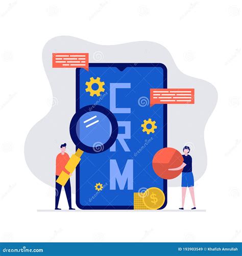 Smartphone Crm App Concept With Characters Customer Relationship