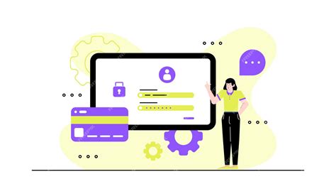 Premium Vector A Businesswoman Is Implementing Security Measures To Protect Data