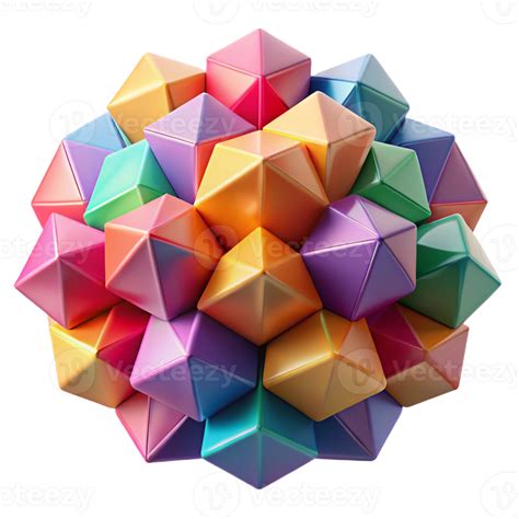 Magnificent Abstract A Field Of Colorful Overlapping Polygons Genuine 57888349 Png