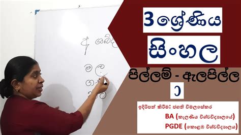 Grade 3 Sinhala පිල්ලම් පිලි සහිත වචන හඳුනා ගනිමු ඇලපිල්ල Jagathi Teacher Youtube