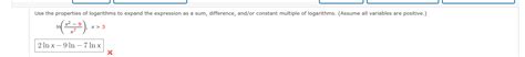 solved use the properties of logarithms to expand the