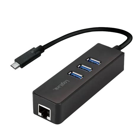 Logilink Usb 3 2 Gen 1x1 Usb C 3 Port Hub Gigabit Ethernet Csatornával Pcx Hu