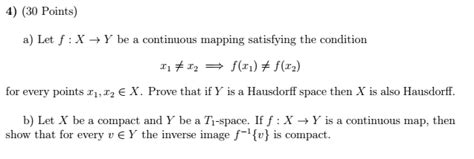 Solved 4 30 Points A Let Fx Y Be A Continuous Mapping