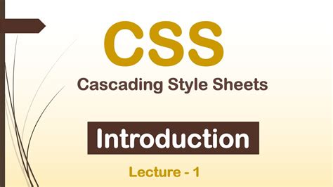 Cascading Style Sheets Introduction How To Use Css With Html Lec 1 Youtube