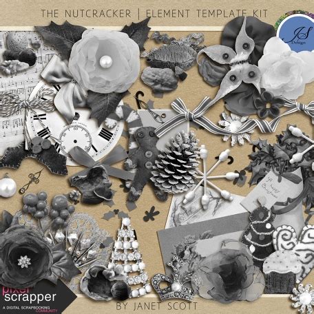 The Nutcracker Element Template Kit By Janet Kemp Graphics Kit DigitalScrapbook Com Digital