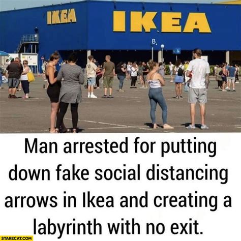Ikea Man Arrested For Putting Down Fake Social Distancing Arrows In