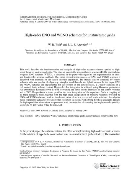 High Order Eno And Weno Schemes For Unstructured Grids Pdf System