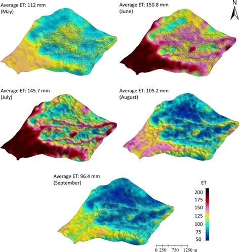 Monthly Et Maps For The Research Site Download Scientific Diagram