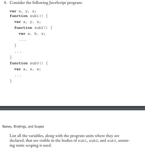 Solved Consider The Following Javascript Programnames