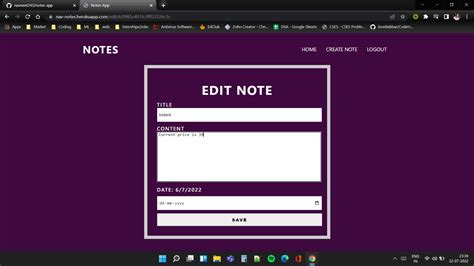 Github Satendrakumar50note Taking App