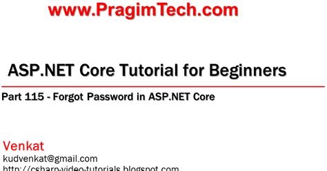 Sql Server Net And C Video Tutorial Forgot Password In Core