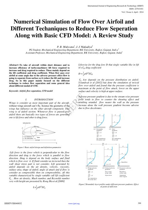 Pdf Numerical Simulation Of Flow Over Airfoil And Different