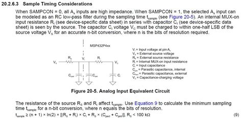 MSP P R Input Current Required For ADC In Single Ended Mode MSP Low Power